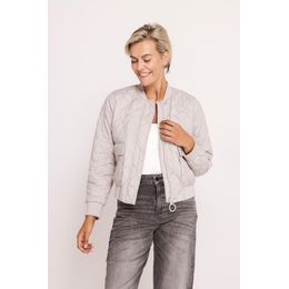 Kurzblazer Zhrill "ZHJULIE PADDED", Damen, Gr. XL, sand, Web, Obermaterial: 100% Polyester, unifarben, l&auml;ssig geschnitten h&uuml;ftbedeckend, Rundhals, Flachstrickb&uuml;ndchen, Blazer Kurzblazer, moderner Blouson-Look, mit Steppung, aus Polyester
