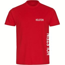 multifanshop Herren T-Shirt - Holstein - Brust & Seite - Druck wei&szlig; - M&auml;nner
