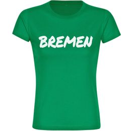 multifanshop Damen T-Shirt - Bremen - Textmarker - Druck wei&szlig; - Frauen