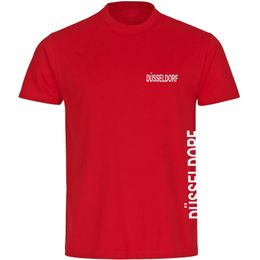 multifanshop Herren T-Shirt - D&uuml;sseldorf - Brust & Seite - Druck wei&szlig; - M&auml;nner