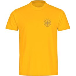 multifanshop Herren T-Shirt - Deutschland - Adler Retro Gold - Druck gold metallic - M&auml;nner