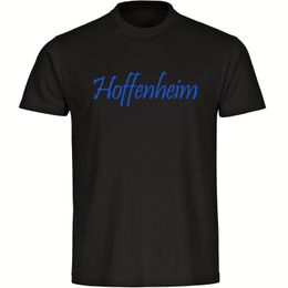 multifanshop Herren T-Shirt - Hoffenheim - Schriftzug - Druck blau - M&auml;nner