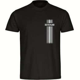 multifanshop Herren T-Shirt - Deutschland - Streifen - Druck wei&szlig; - M&auml;nner