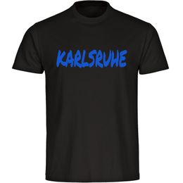 multifanshop Herren T-Shirt - Karlsruhe - Textmarker - Druck blau - M&auml;nner