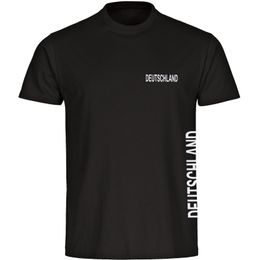 multifanshop Herren T-Shirt - Deutschland - Brust & Seite - Druck wei&szlig; - M&auml;nner