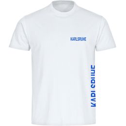 multifanshop Herren T-Shirt - Karlsruhe - Brust & Seite - Druck blau - M&auml;nner