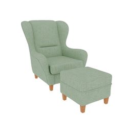 Supellex Sofia Ohrensessel mit Hocker Design Vienna Mint?