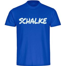 multifanshop Herren T-Shirt - Schalke - Textmarker - Druck wei&szlig; - M&auml;nner