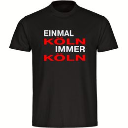 multifanshop Herren T-Shirt - K&ouml;ln - Einmal Immer - Druck rot - M&auml;nner