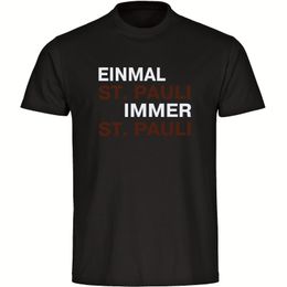 multifanshop Herren T-Shirt - St. Pauli - Einmal Immer - Druck braun - M&auml;nner