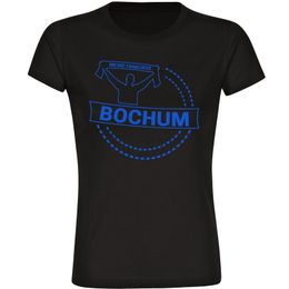 multifanshop Damen T-Shirt - Bochum - Meine Fankurve - Druck blau - Frauen