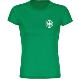 multifanshop Damen T-Shirt - Deutschland - Adler Retro - Druck wei&szlig; - Frauen