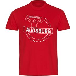 multifanshop Herren T-Shirt - Augsburg - Meine Fankurve - Druck wei&szlig; - M&auml;nner
