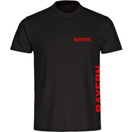 multifanshop Herren T-Shirt - Bayern - Brust & Seite - Druck rot - M&auml;nner