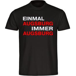 multifanshop Herren T-Shirt - Augsburg - Einmal Immer - Druck rot - M&auml;nner