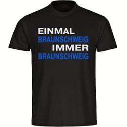 multifanshop Herren T-Shirt - Braunschweig - Einmal Immer - Druck blau - M&auml;nner