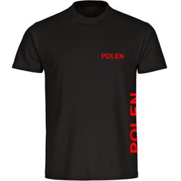 multifanshop Herren T-Shirt - Polen - Brust & Seite - Druck rot - M&auml;nner