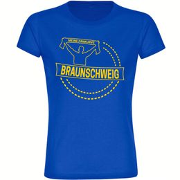 multifanshop Damen T-Shirt - Braunschweig - Meine Fankurve - Druck gelb - Frauen