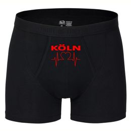 multifanshop Herren Boxer Short - K&ouml;ln - Herzschlag - Druck rot - Unterw&auml;sche