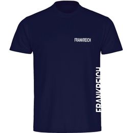 multifanshop Herren T-Shirt - Frankreich - Brust & Seite - Druck wei&szlig; - M&auml;nner