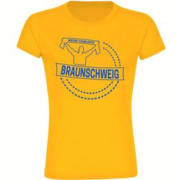 multifanshop Damen T-Shirt - Braunschweig - Meine Fankurve - Druck blau - Frauen
