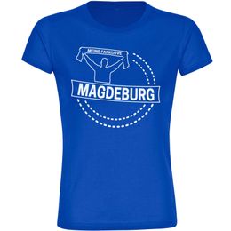 multifanshop Damen T-Shirt - Magdeburg - Meine Fankurve - Druck wei&szlig; - Frauen