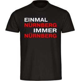 multifanshop Herren T-Shirt - N&uuml;rnberg - Einmal Immer - Druck rot - M&auml;nner