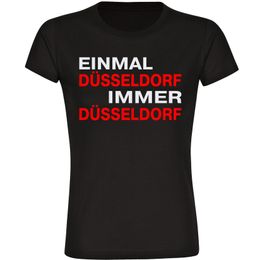 multifanshop Damen T-Shirt - D&uuml;sseldorf - Einmal Immer - Druck rot - Frauen