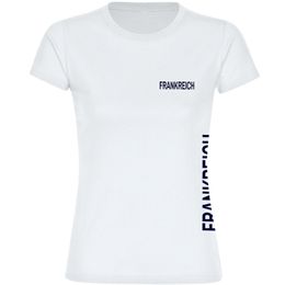multifanshop Damen T-Shirt - Frankreich - Brust & Seite - Druck navi - Frauen