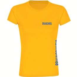 multifanshop Damen T-Shirt - Braunschweig - Brust & Seite - Druck blau - Frauen