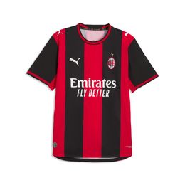 Trainingsshirt Puma "AC Milan 26/27 Authentic Heimtrikot Herren", Herren, Gr. L, schwarz for all time rot, Obermaterial: 50% Polyester, 50% Elastomultiester. Rippe: 97% Polyester, 3% Elasthan. Einsatz: 100% Polyester, gestreift, Rundhals, Shirts