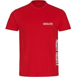 multifanshop Herren T-Shirt - Kaiserslautern - Brust & Seite - Druck wei&szlig; - M&auml;nner