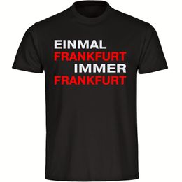 multifanshop Herren T-Shirt - Frankfurt - Einmal Immer - Druck rot - M&auml;nner