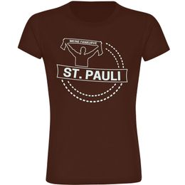 multifanshop Damen T-Shirt - St. Pauli - Meine Fankurve - Druck wei&szlig; - Frauen