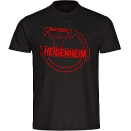 multifanshop Herren T-Shirt - Heidenheim - Meine Fankurve - Druck rot - M&auml;nner