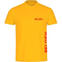 multifanshop Herren T-Shirt - Belgien - Brust & Seite - Druck rot - M&auml;nner