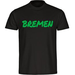multifanshop Herren T-Shirt - Bremen - Textmarker - Druck gr&uuml;n - M&auml;nner