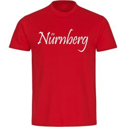 multifanshop Herren T-Shirt - N&uuml;rnberg - Schriftzug - Druck wei&szlig; - M&auml;nner