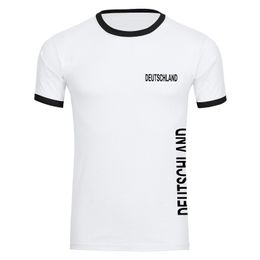 multifanshop Kontrast T-Shirt - Deutschland - Brust & Seite - Druck schwarz - M&auml;nner