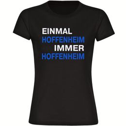 multifanshop Damen T-Shirt - Hoffenheim - Einmal Immer - Druck blau - Frauen