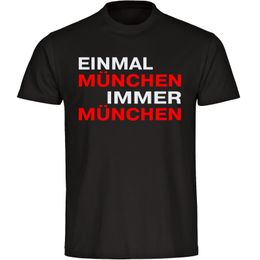 multifanshop Herren T-Shirt - M&uuml;nchen rot - Einmal Immer - Druck rot - M&auml;nner