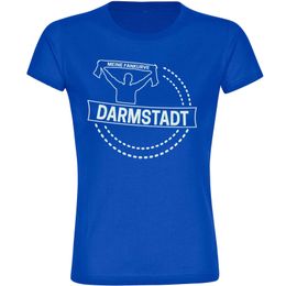 multifanshop Damen T-Shirt - Darmstadt - Meine Fankurve - Druck wei&szlig; - Frauen