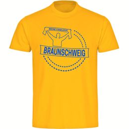 multifanshop Herren T-Shirt - Braunschweig - Meine Fankurve - Druck blau - M&auml;nner