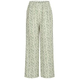 Stoffhose CLOUD 5IVE "CLOUD 5IVE Summer Pants with aop leaf print", Damen, Gr. S, US-Gr&ouml;&szlig;en, gr&uuml;n, 95% Polyester, 5% Elasthan, loose fit, Hosen Stoffhose