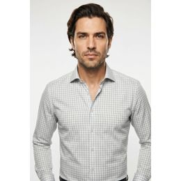Langarmhemd OLYMP "Luxor", Herren, Gr. 38, N-Gr, silbergrau, Web, Obermaterial: 100% Baumwolle, normal, 2-Knopf-Manschette, Hemden, Businesshemd, modern fit, Royal Kentkragen