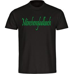 multifanshop Herren T-Shirt - M&ouml;nchengladbach - Schriftzug - Druck gr&uuml;n - M&auml;nner