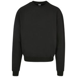 Rundhalspullover Urban Classics "Urban Classics Herren Ultra Heavy Crew", Herren, Gr. L, schwarz, 100% Baumwolle, unifarben, oversize, Rundhals, Pullover Rundhalspullover