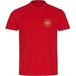 multifanshop Herren T-Shirt - Deutschland - Adler Retro Gold - Druck gold metallic - M&auml;nner