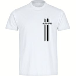 multifanshop Herren T-Shirt - Deutschland - Streifen - Druck schwarz - M&auml;nner