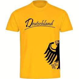 multifanshop Herren T-Shirt - Deutschland - Adler seitlich - Druck schwarz - M&auml;nner